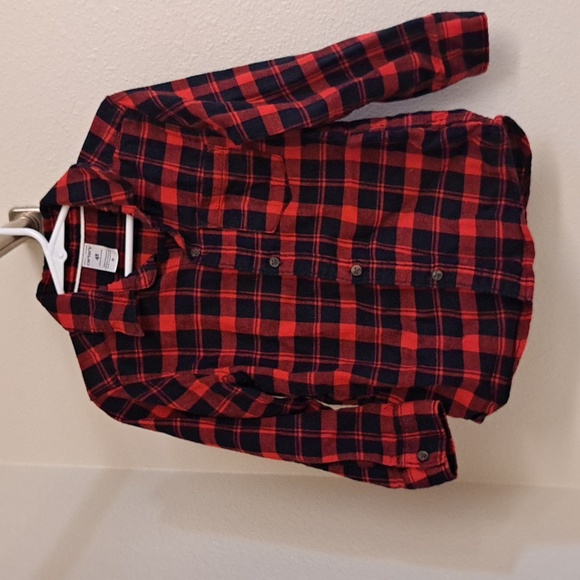 Carter's | Shirts & Tops | Carters Boys Red Black Plaid Flannel Shirt ...